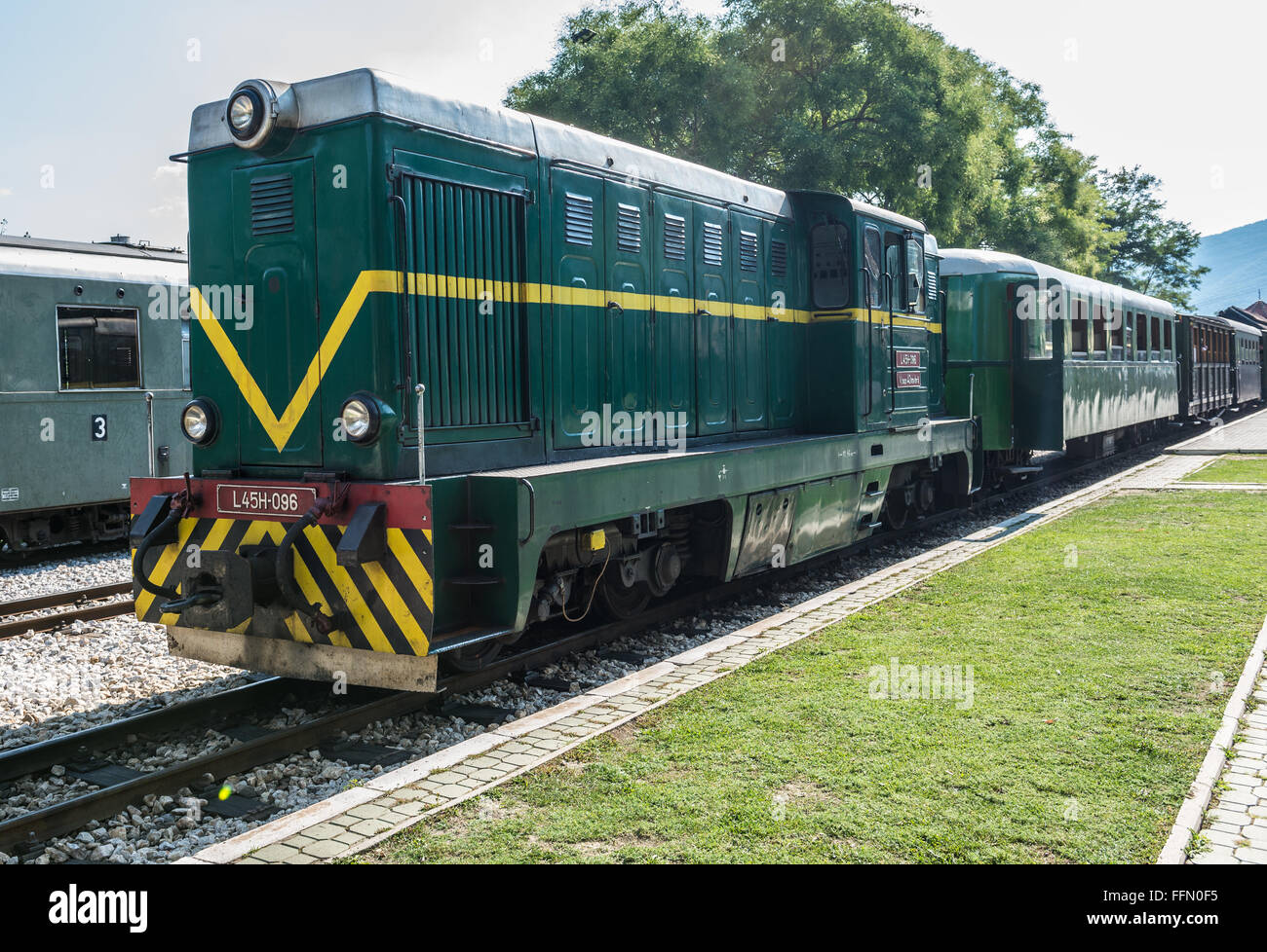 FAUR diesel locomotive L45H-096 from 1987 of Sargan Eight narrow-gauge ...