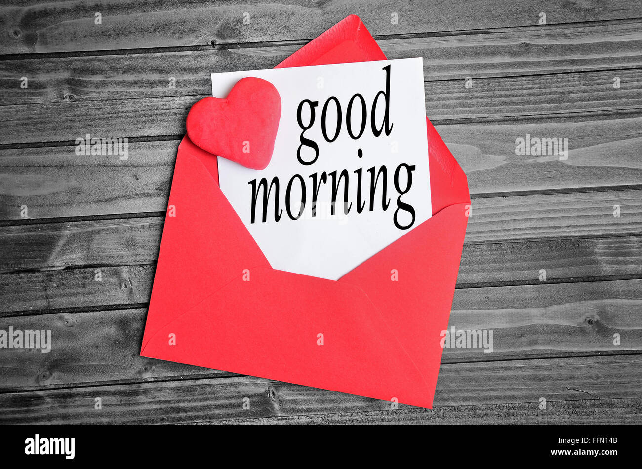 Good morning word on notebook Stock Photo - Alamy