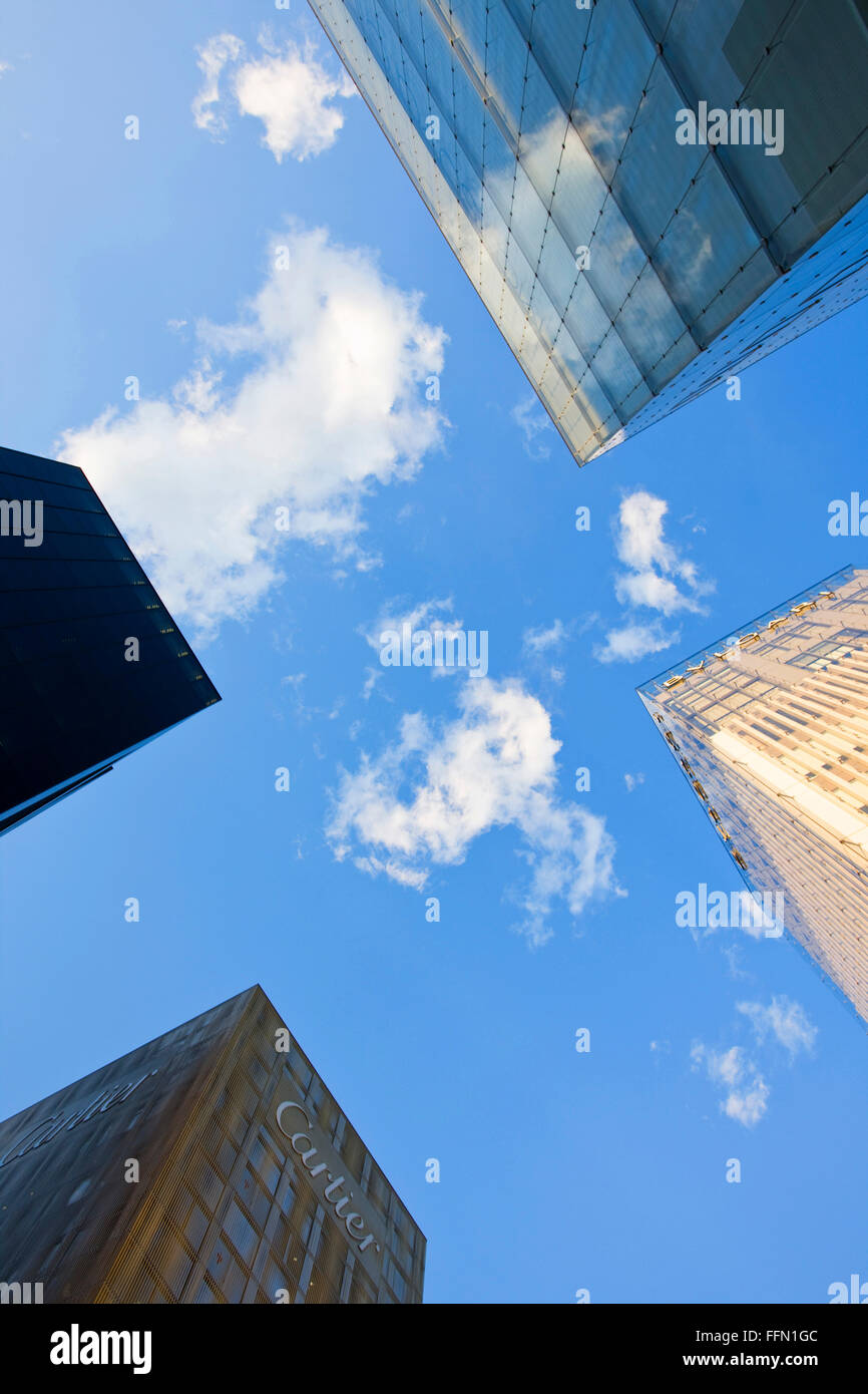 A low wide-angle view captures the concentration of designer-brand ...