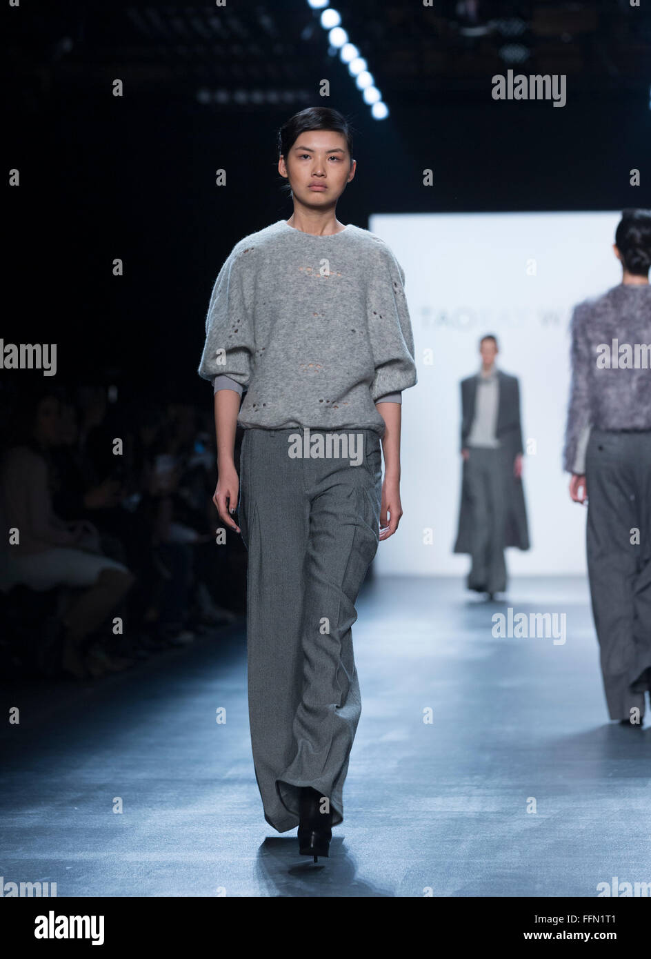 New York, NY USA - February 13, 2016: Model walks runway for TaoRay ...