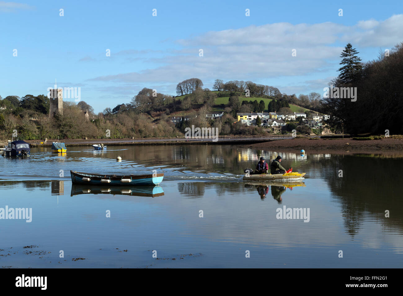 Craft leaves Stoke Gabriel,Devon.Stoke Gabriel is a village and parish ...