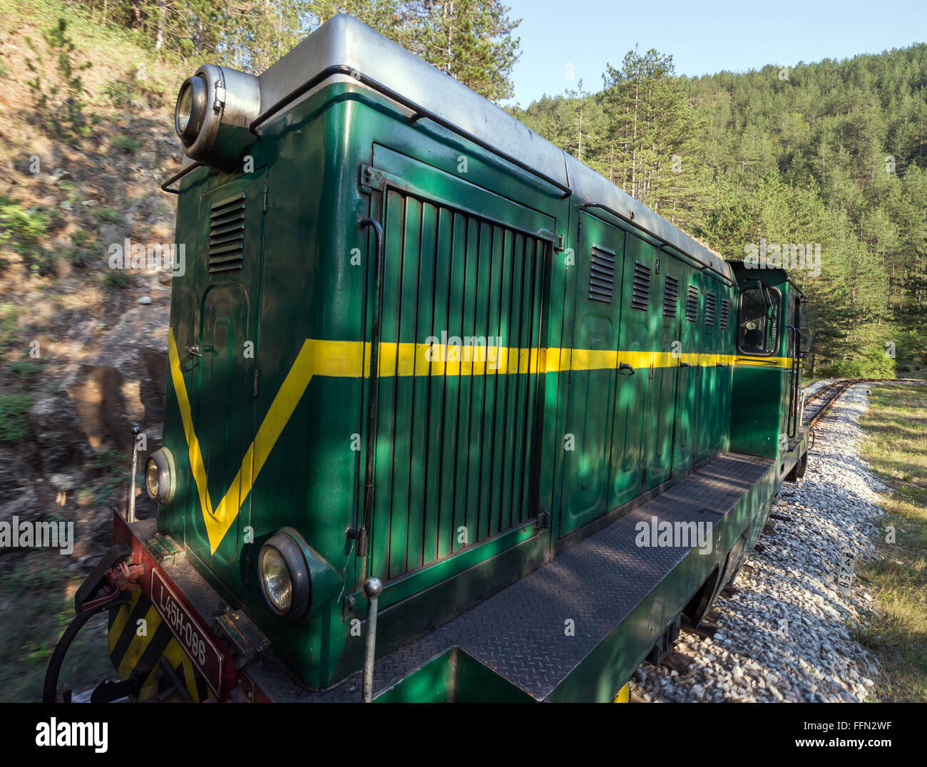 FAUR diesel locomotive L45H-096 from 1987 of Sargan Eight narrow-gauge ...
