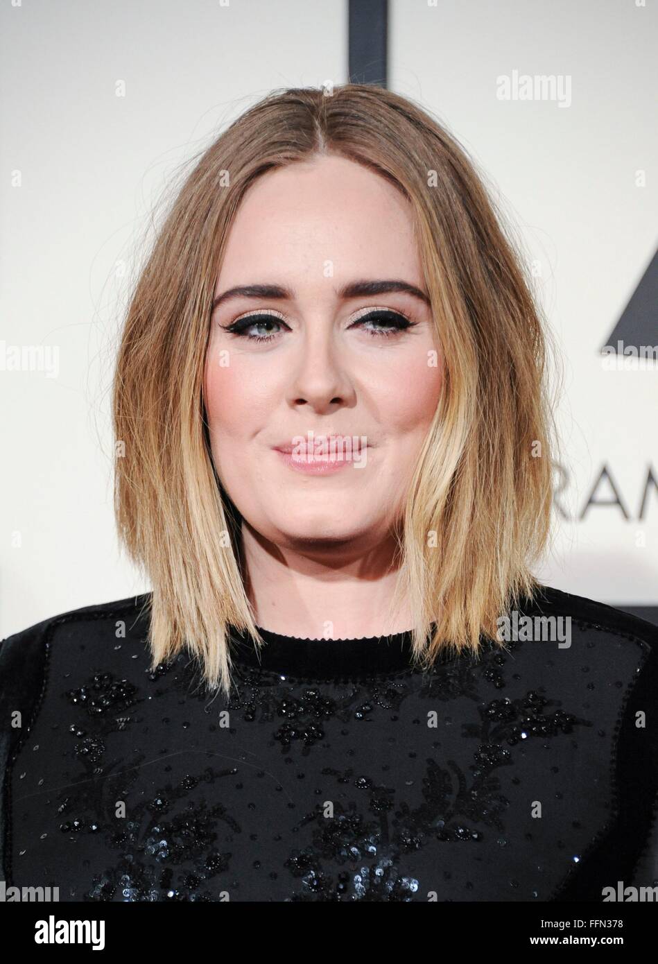Los Angeles, CA, USA. 15th Feb, 2016. Adele at arrivals for 58th Annual ...
