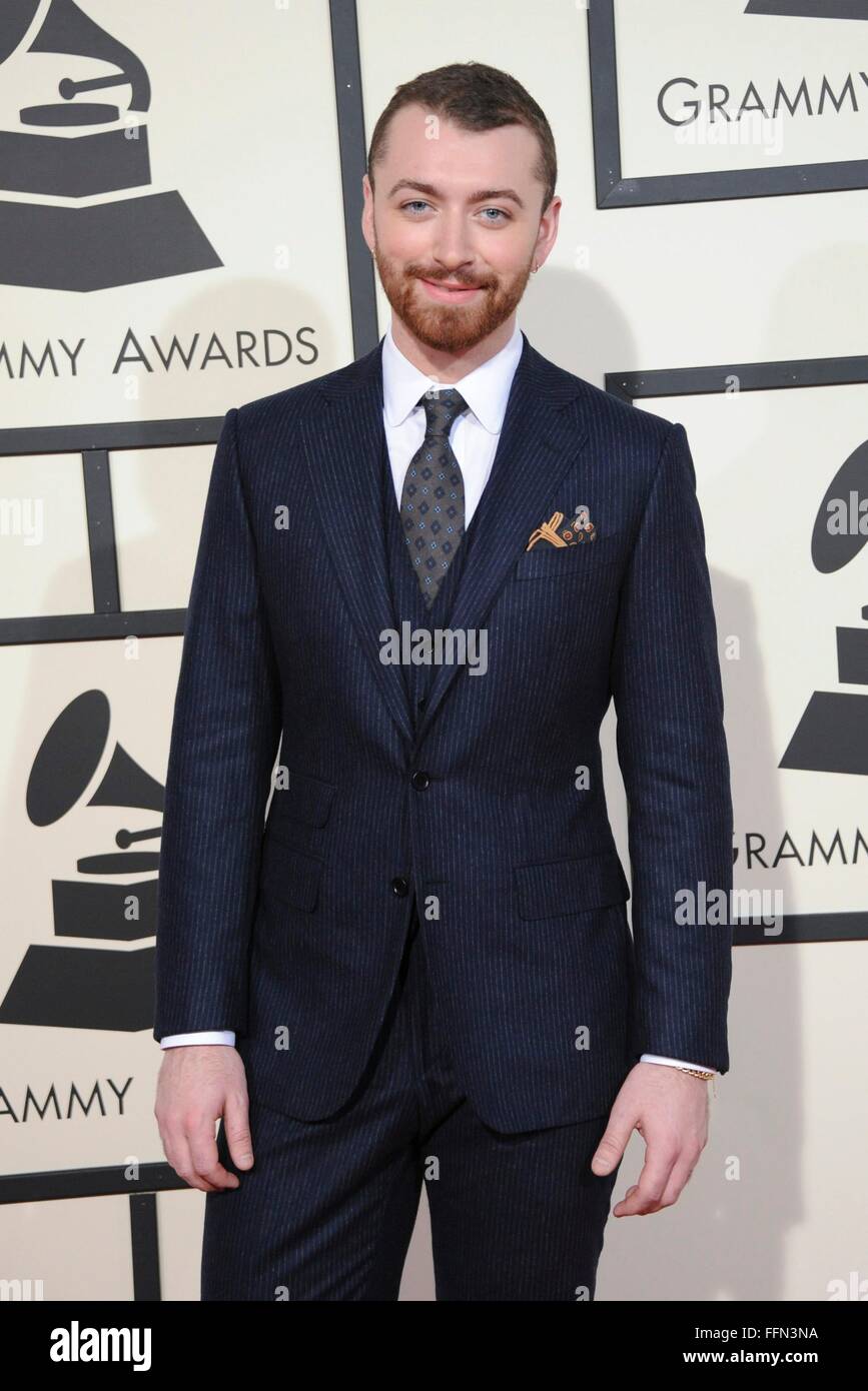 Los Angeles, CA, USA. 15th Feb, 2016. Sam Smith at arrivals for 58th ...