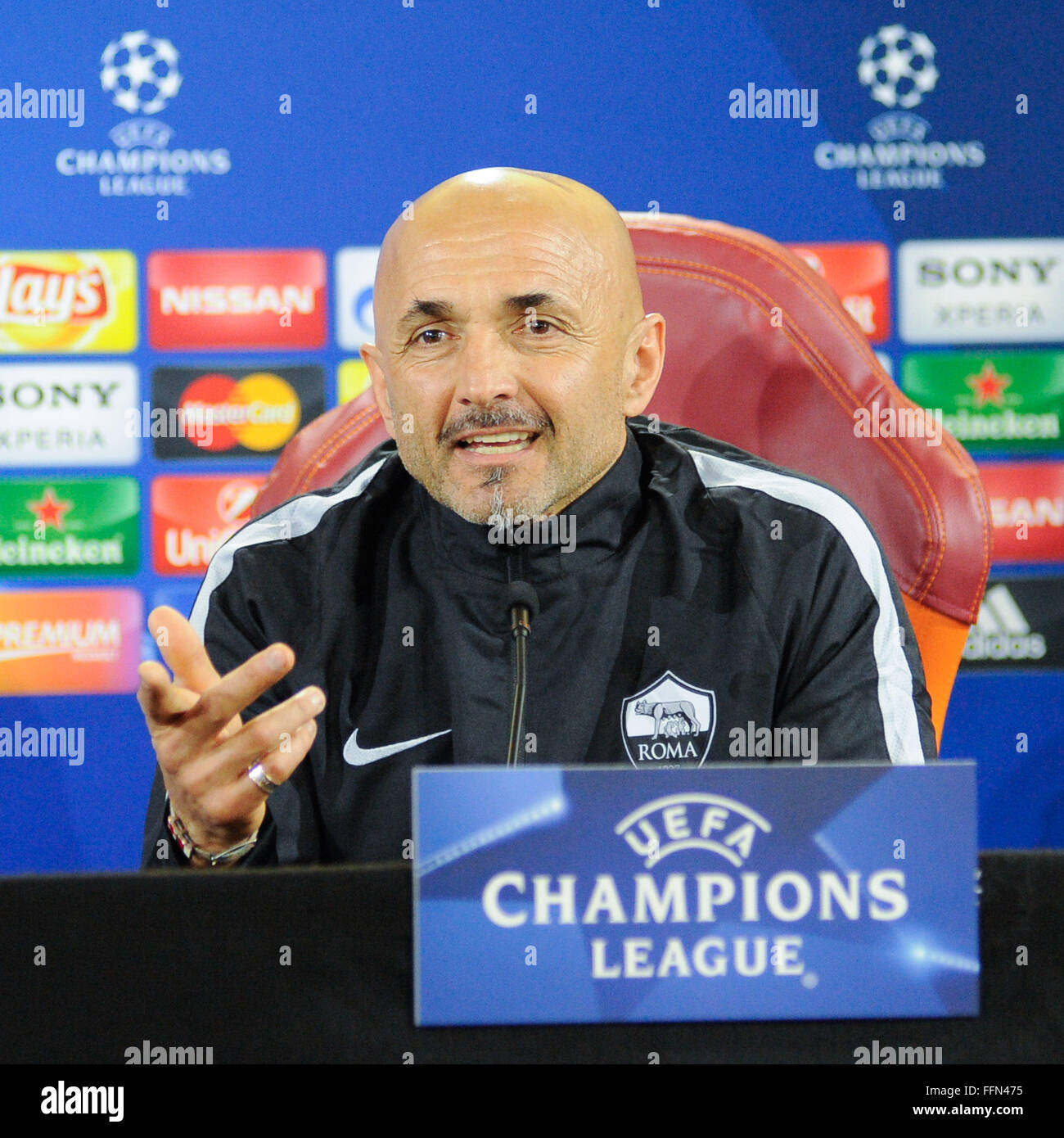 Rome, Italy. 16th Feb, 2016. Roma team press conference ahead of their ...