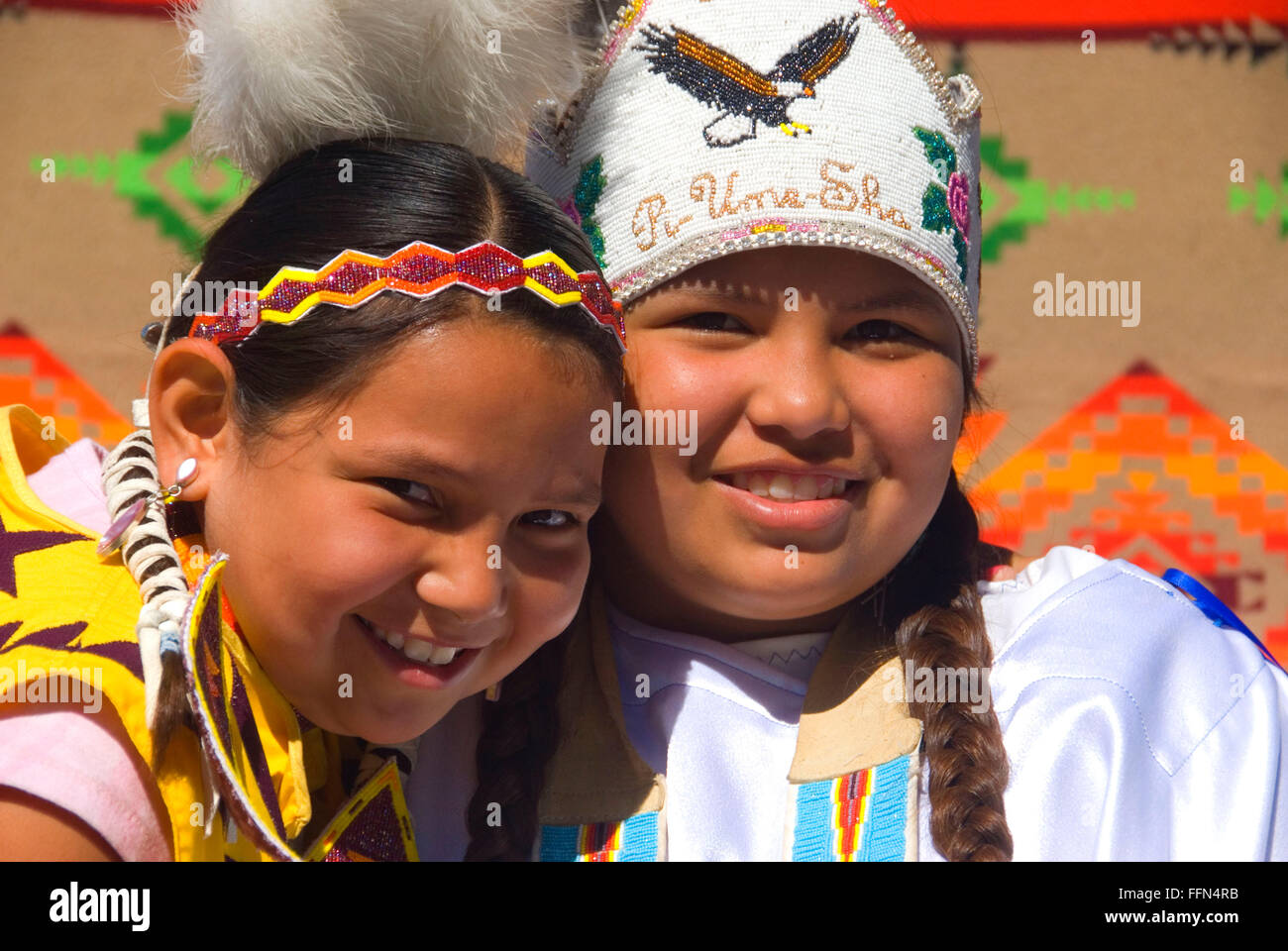 Miss Pi-Ume-Sha with sister in regalia, Pi-Ume-Sha Treaty Days Parade ...