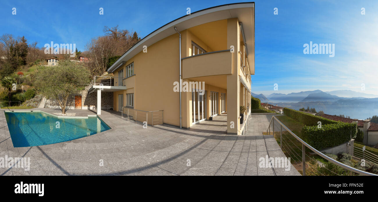 architecture, exterior of a modern building with pool Stock Photo - Alamy