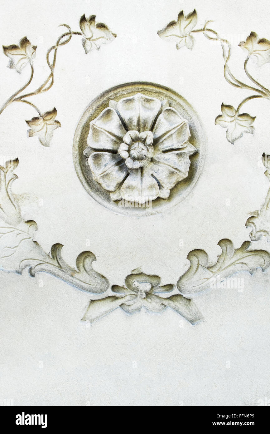 architectural detail, floral design on the facade of a building Stock ...