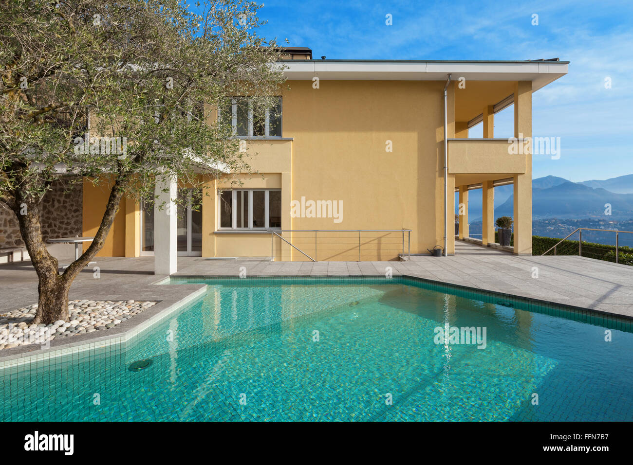 architecture, exterior of a modern building with pool Stock Photo - Alamy