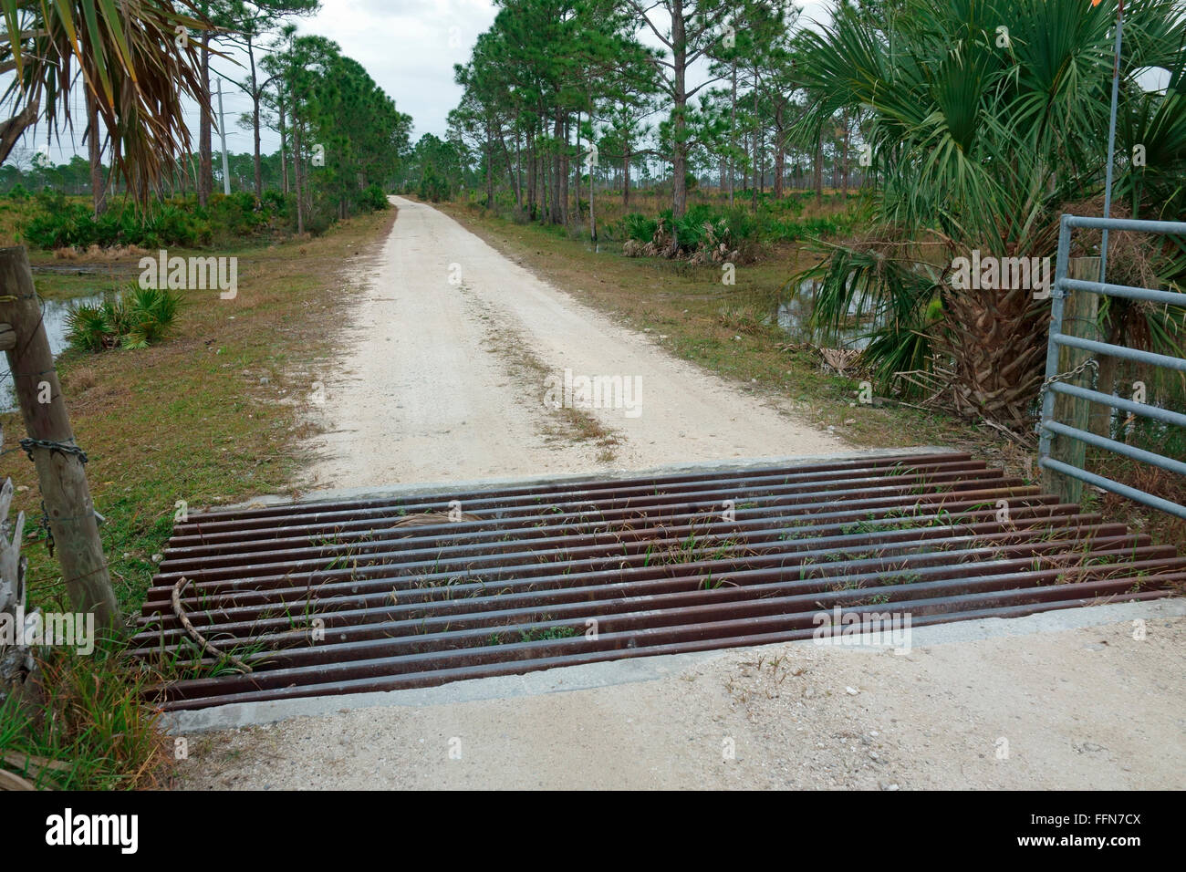 A cattle grid, also known as a stock grid in Australia; cattle guard ...