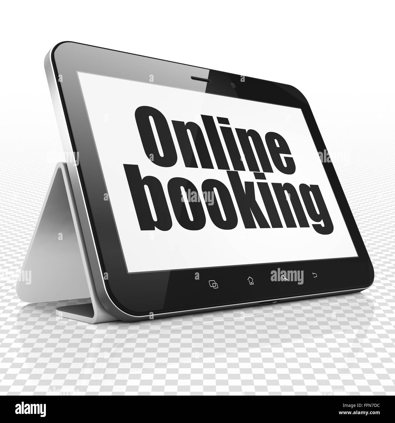 Travel concept: Tablet Computer with Online Booking on display Stock ...