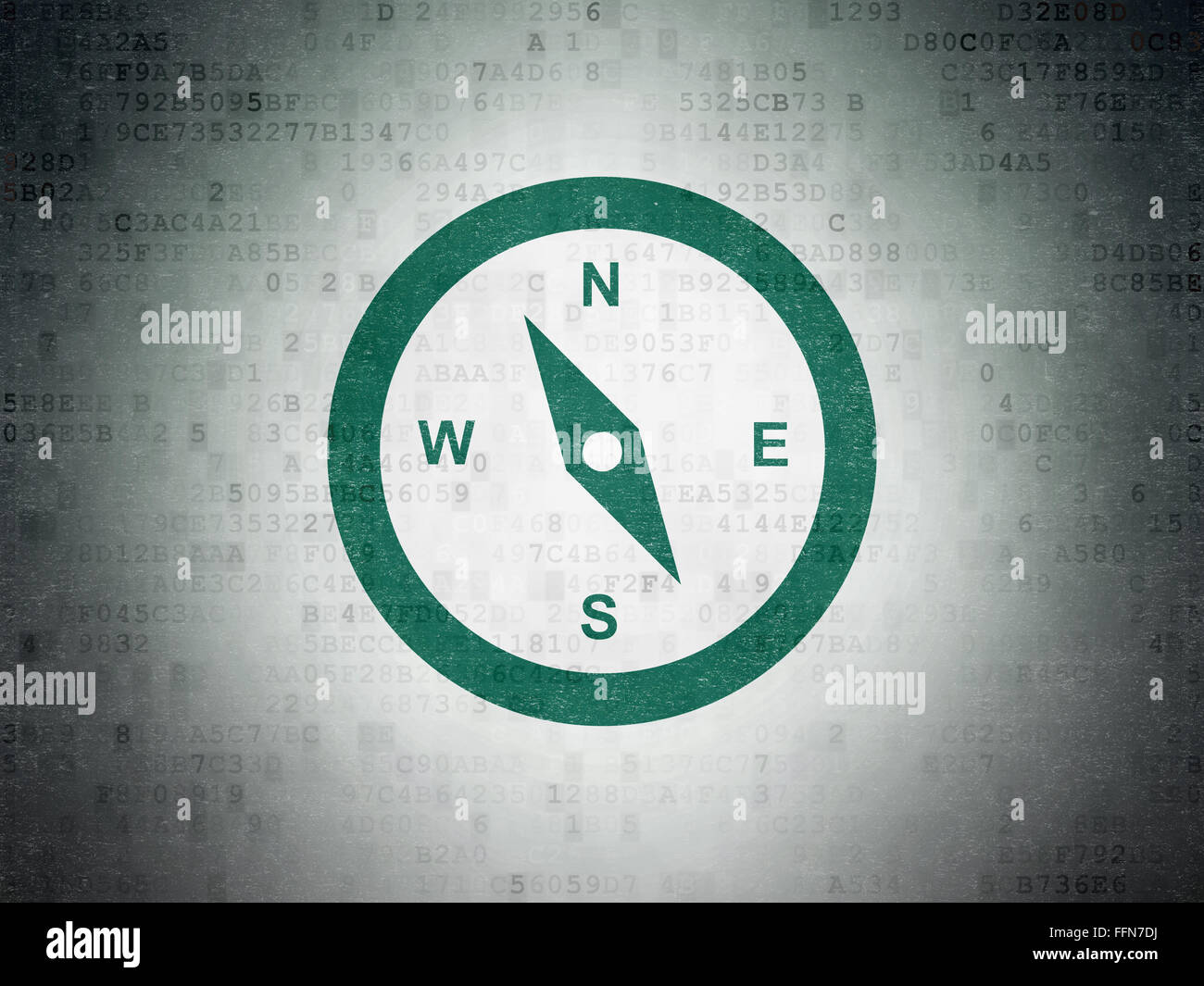 Travel concept: Compass on Digital Paper background Stock Photo - Alamy