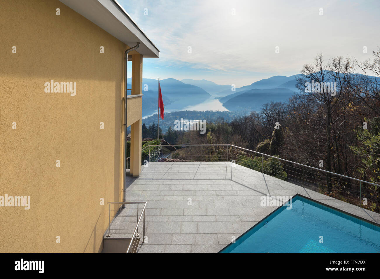 architecture, exterior of a modern building with pool Stock Photo - Alamy