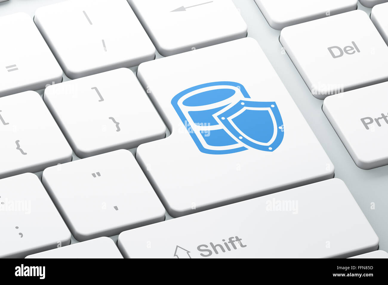 Programming concept: Database With Shield on computer keyboard ...