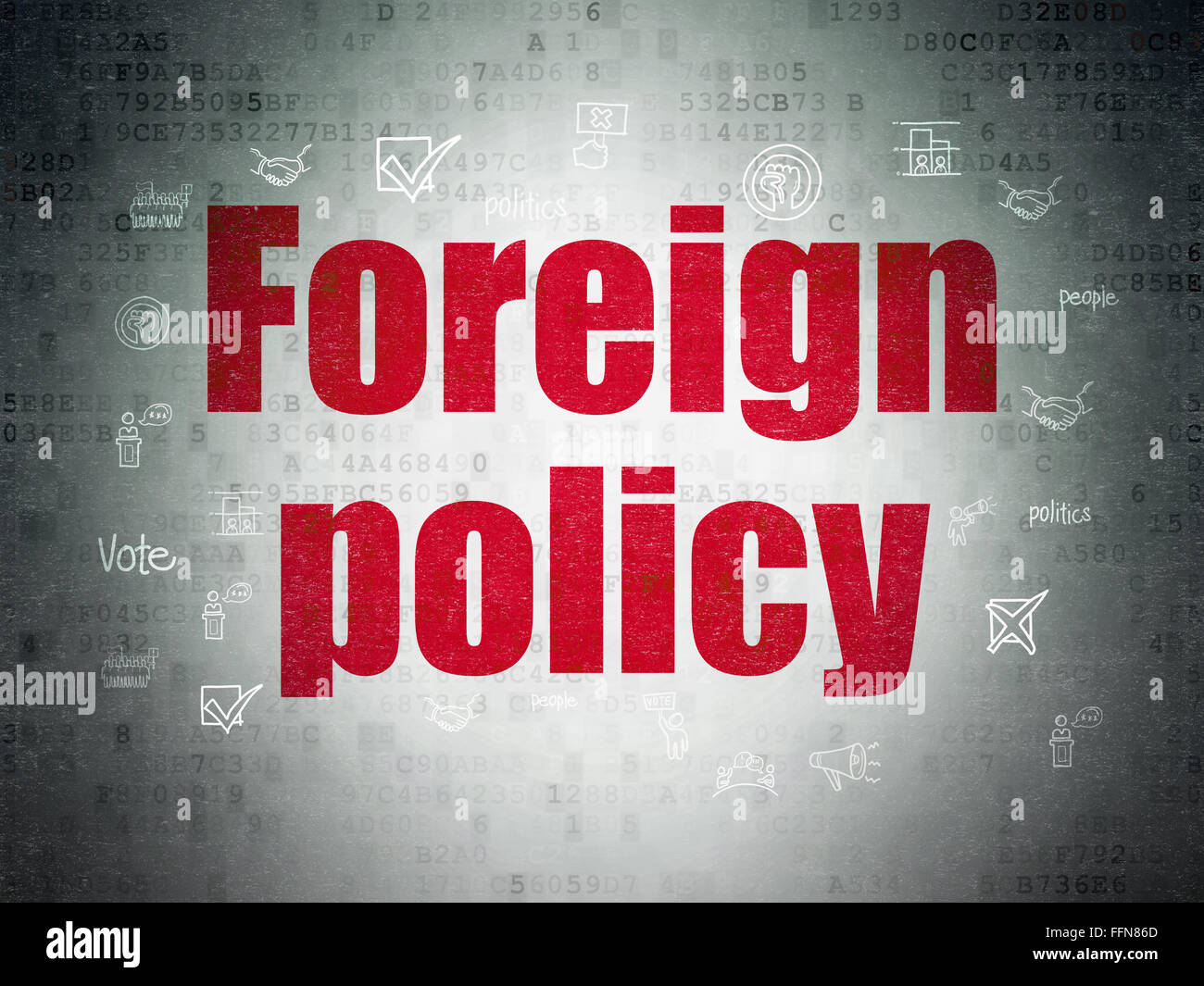 Politics concept: Foreign Policy on Digital Paper background Stock ...