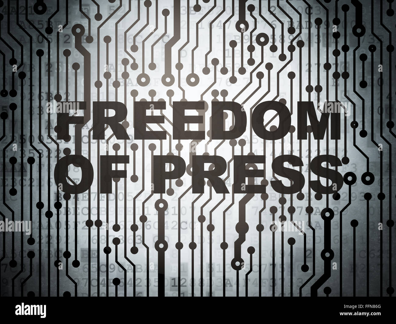 Political concept: circuit board with Freedom Of Press Stock Photo - Alamy
