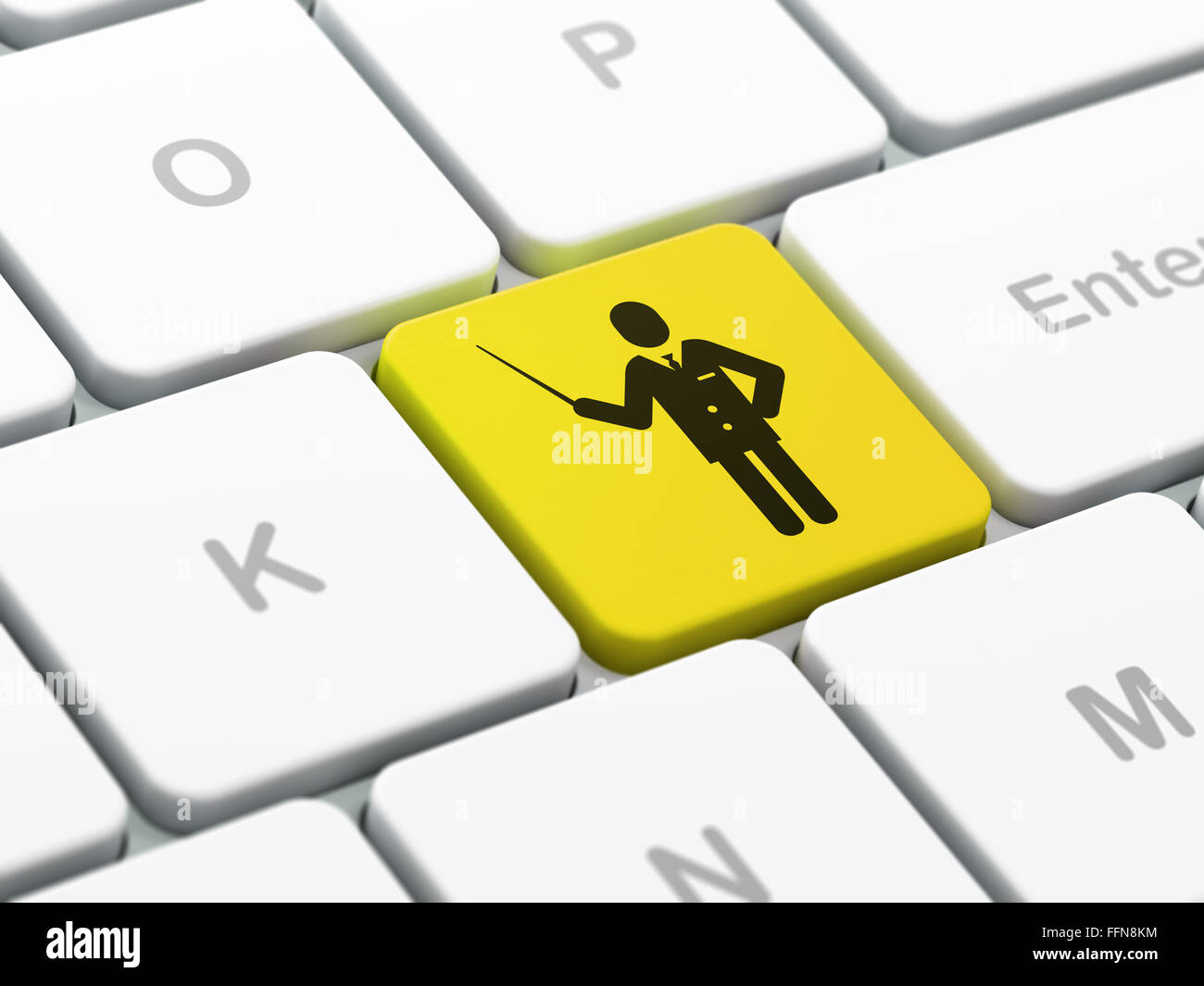 Learning concept: Teacher on computer keyboard background Stock Photo ...