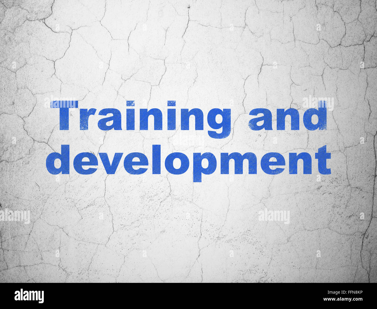 Studying concept: Training and Development on wall background Stock ...