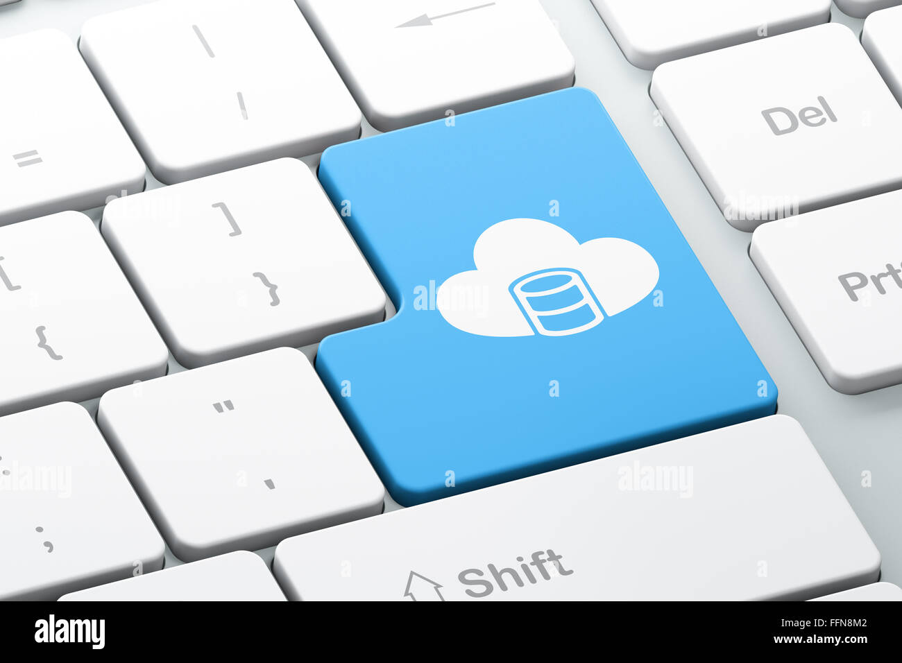 Cloud networking concept: Database With Cloud on computer keyboard background Stock Photo - Alamy