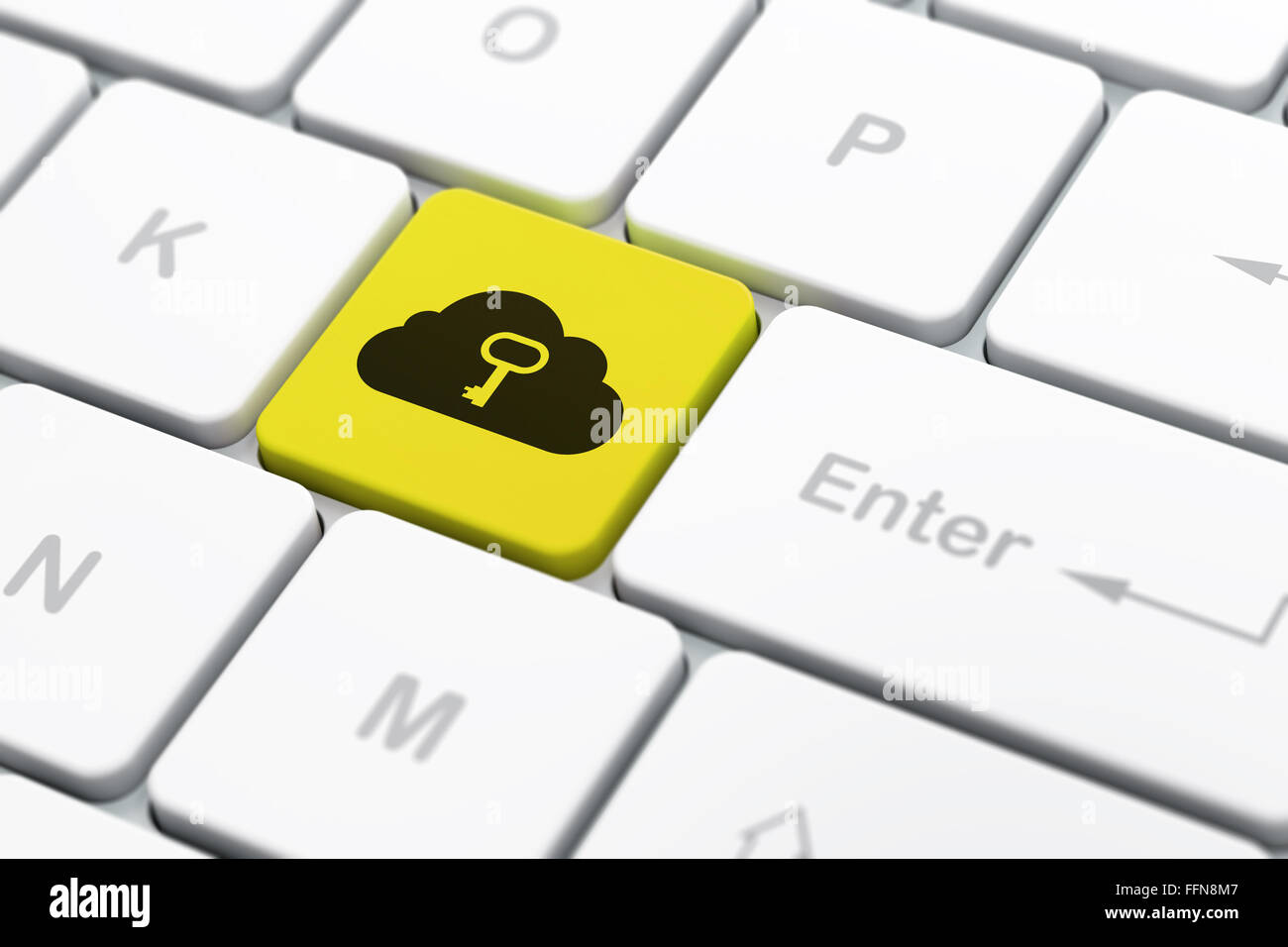 Cloud networking concept: Cloud With Key on computer keyboard ...