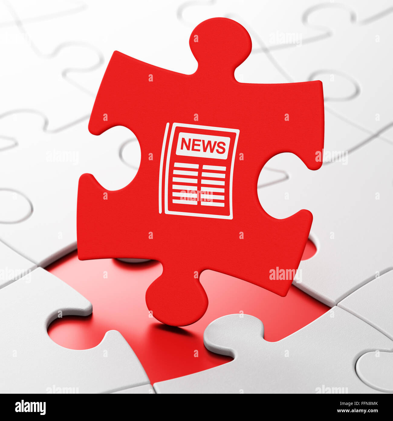 News concept: Newspaper on puzzle background Stock Photo - Alamy