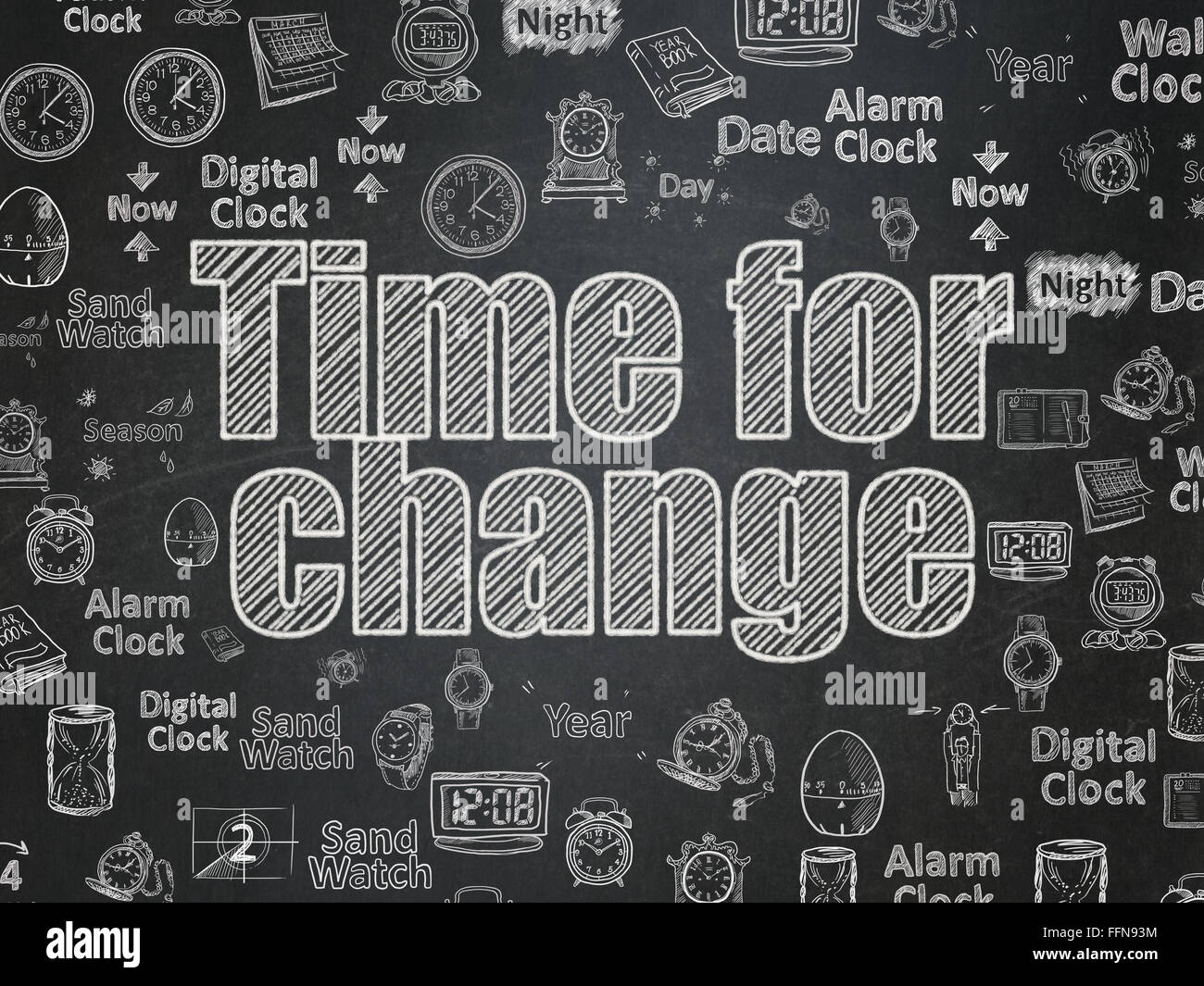 Timeline concept: Time for Change on School Board background Stock ...