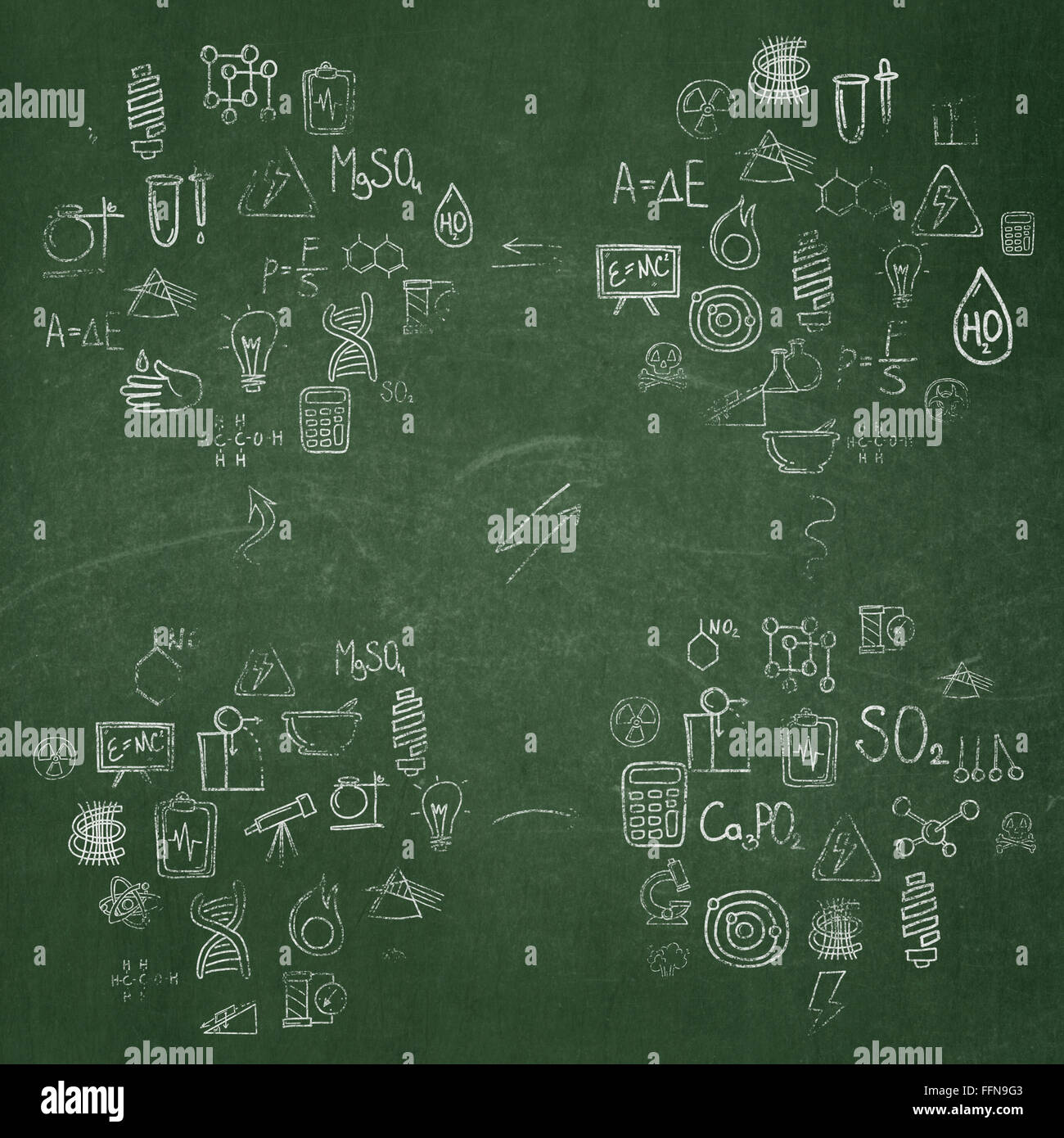 Education background: School Board with Painted Hand Drawn Science ...