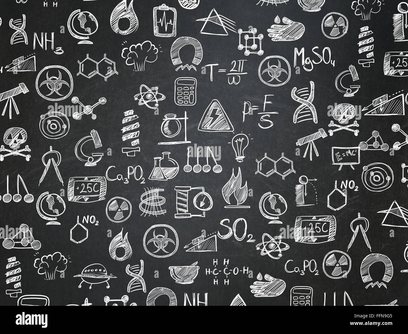 Education background: School Board with Hand Drawn Science Icons Stock ...