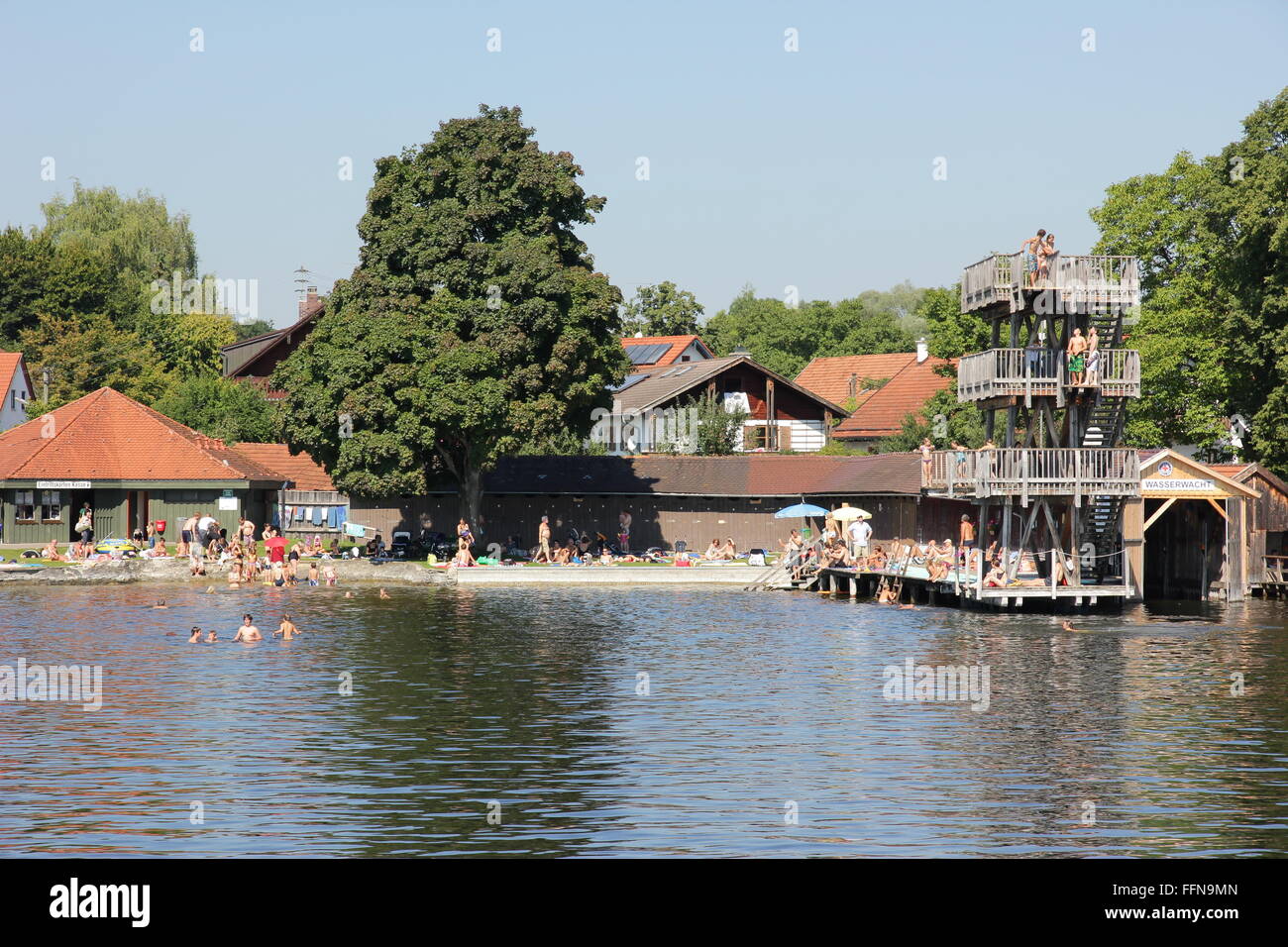 geography / travel, Germany, Bavaria, Utting at Ammersee, lido ...