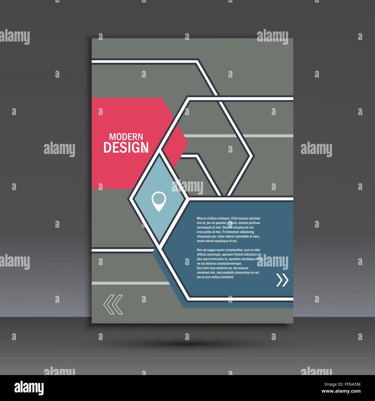 Brochure template with an abstract design of hexagons Stock Vector ...