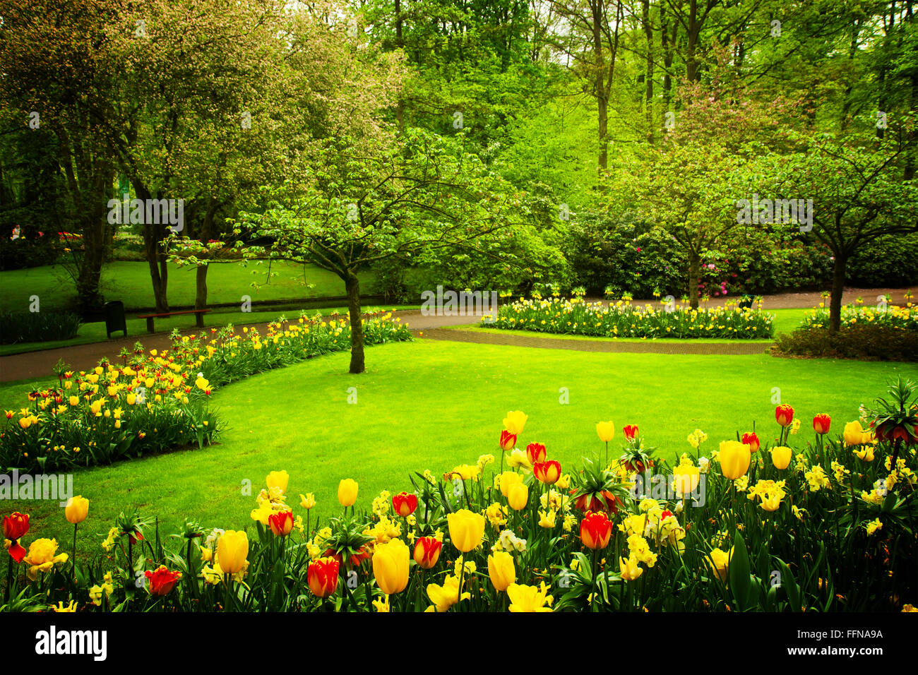 spring blooming garden Stock Photo - Alamy