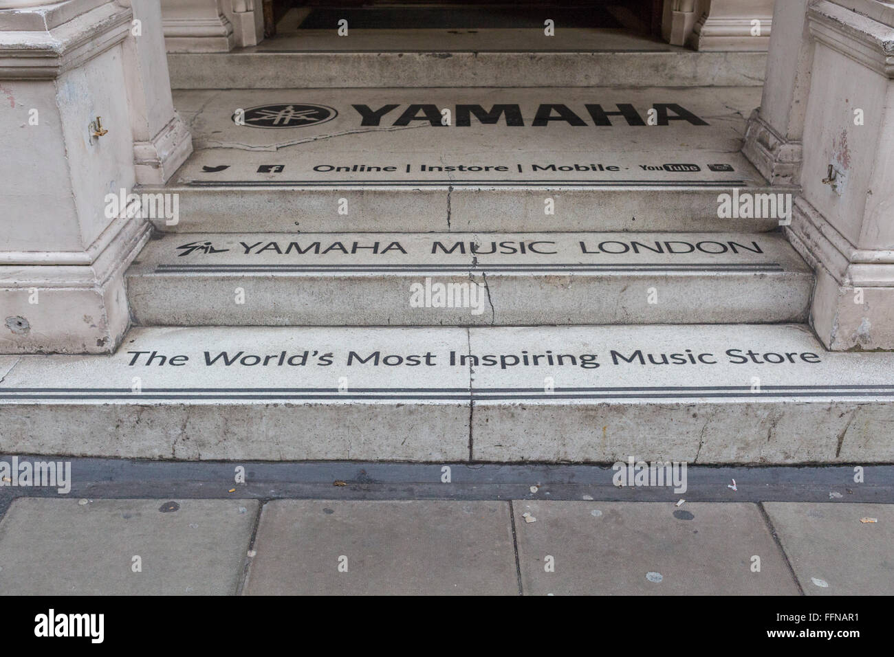 Steps outside the Yamaha Music store, London Stock Photo - Alamy