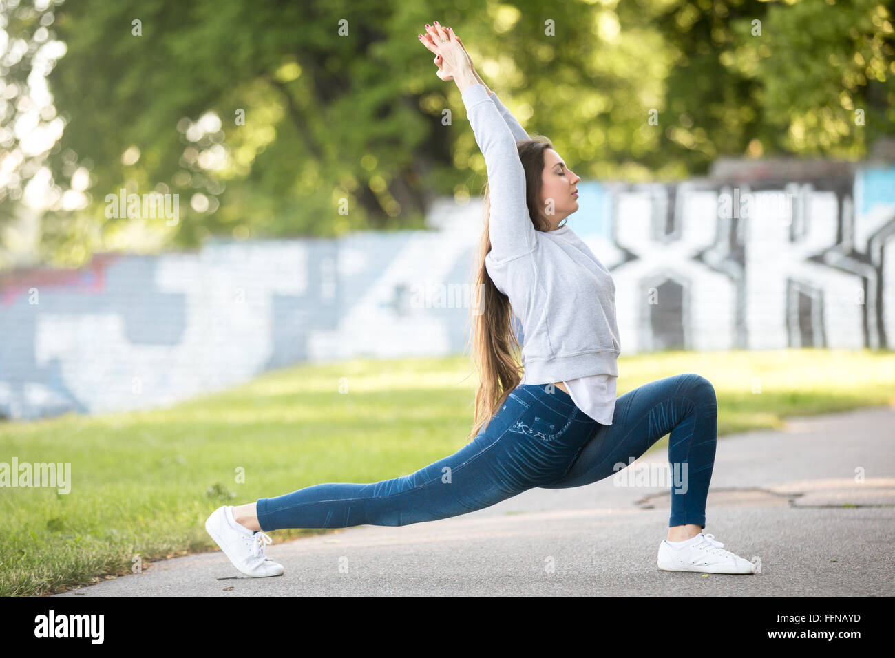 Crescent pose hi-res stock photography and images - Alamy