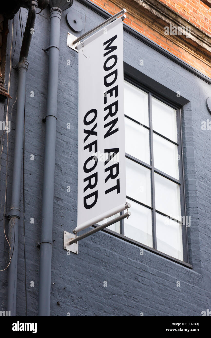 Sign on front facade of Modern Art Oxford, gallery in Oxford's city ...