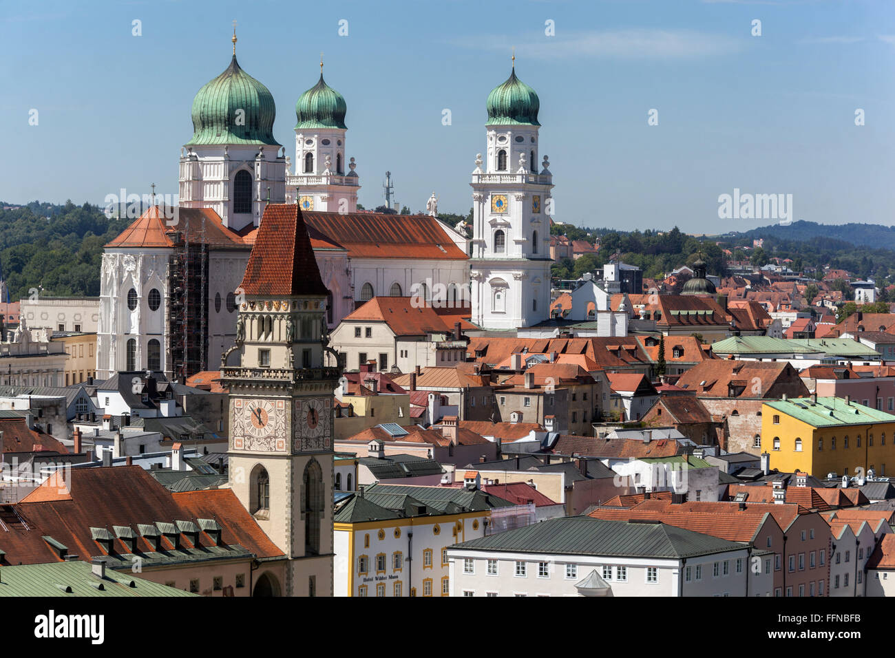 Passau Cathedral Passau Old Town Architecture panorama view, Lower ...