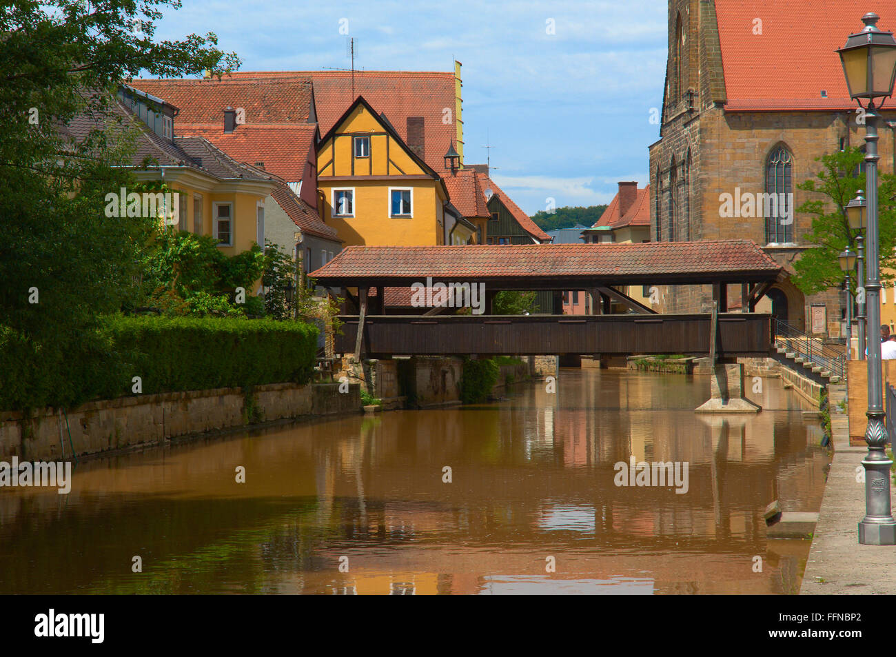 Amberg, St Martin Church, river Vils, Upper Palatinate , Bavaria ...