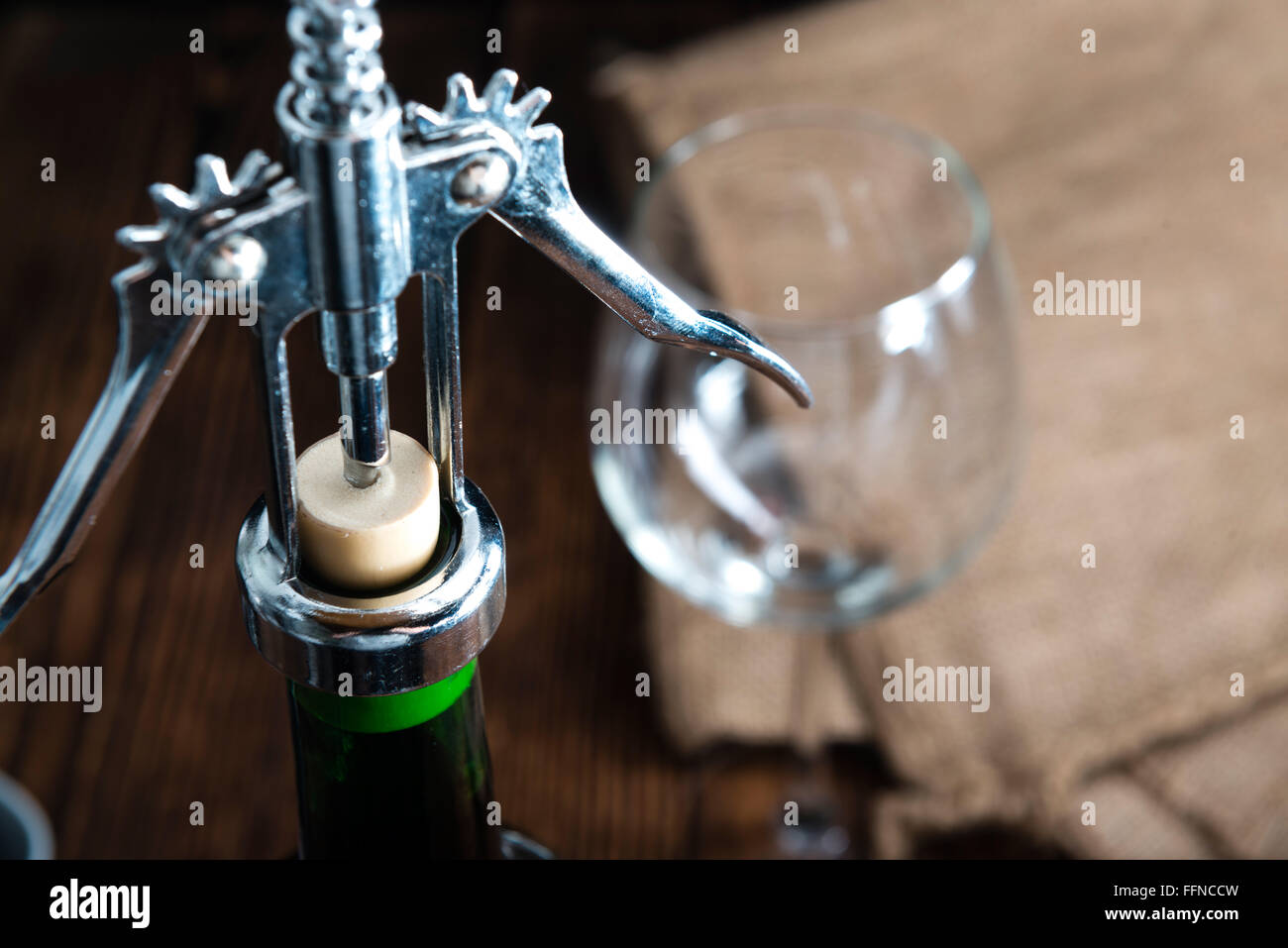 Focus on bottle of wine restaurant hi-res stock photography and images ...