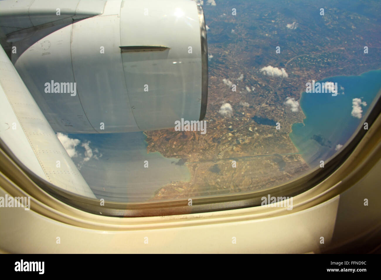 Airplane view above Greece, Europe Stock Photo - Alamy