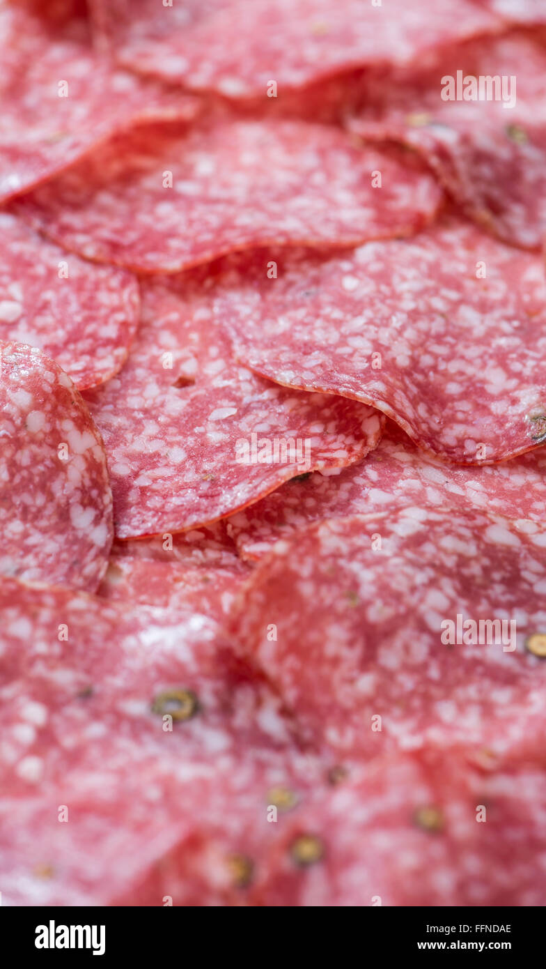 Sliced salami texture background hi-res stock photography and images ...