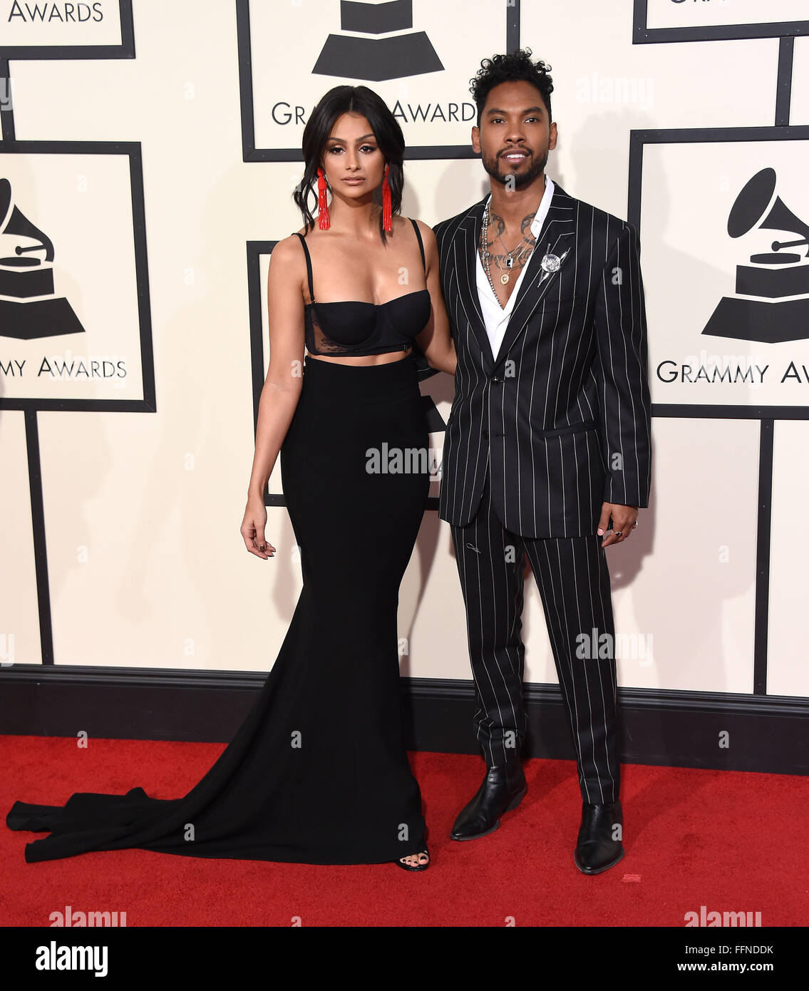 Los Angeles, California, USA. 15th Feb, 2016. Singer MIGUEL with ...