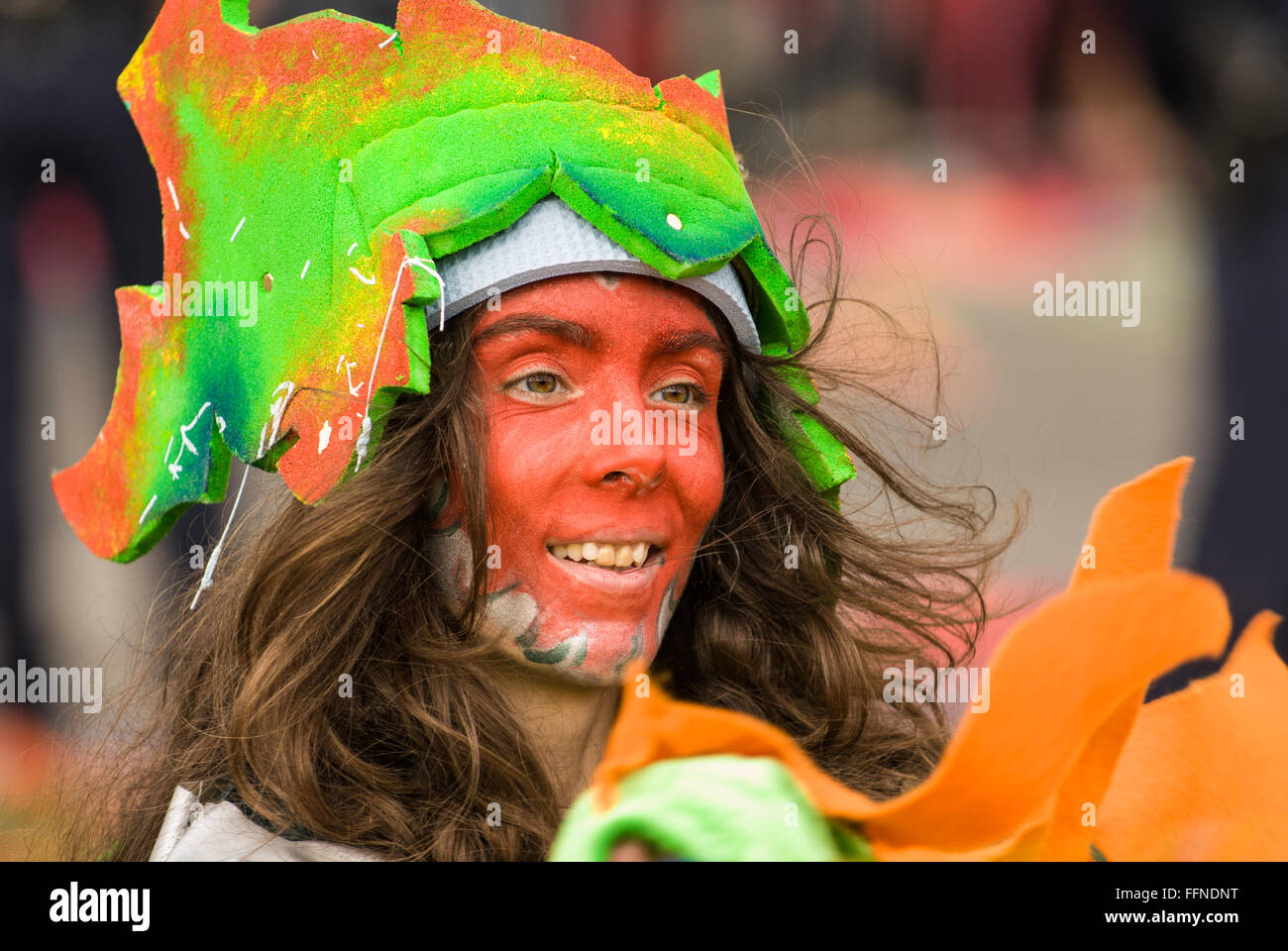Performers dressed in elaborate colourful costumes taking part in the ...