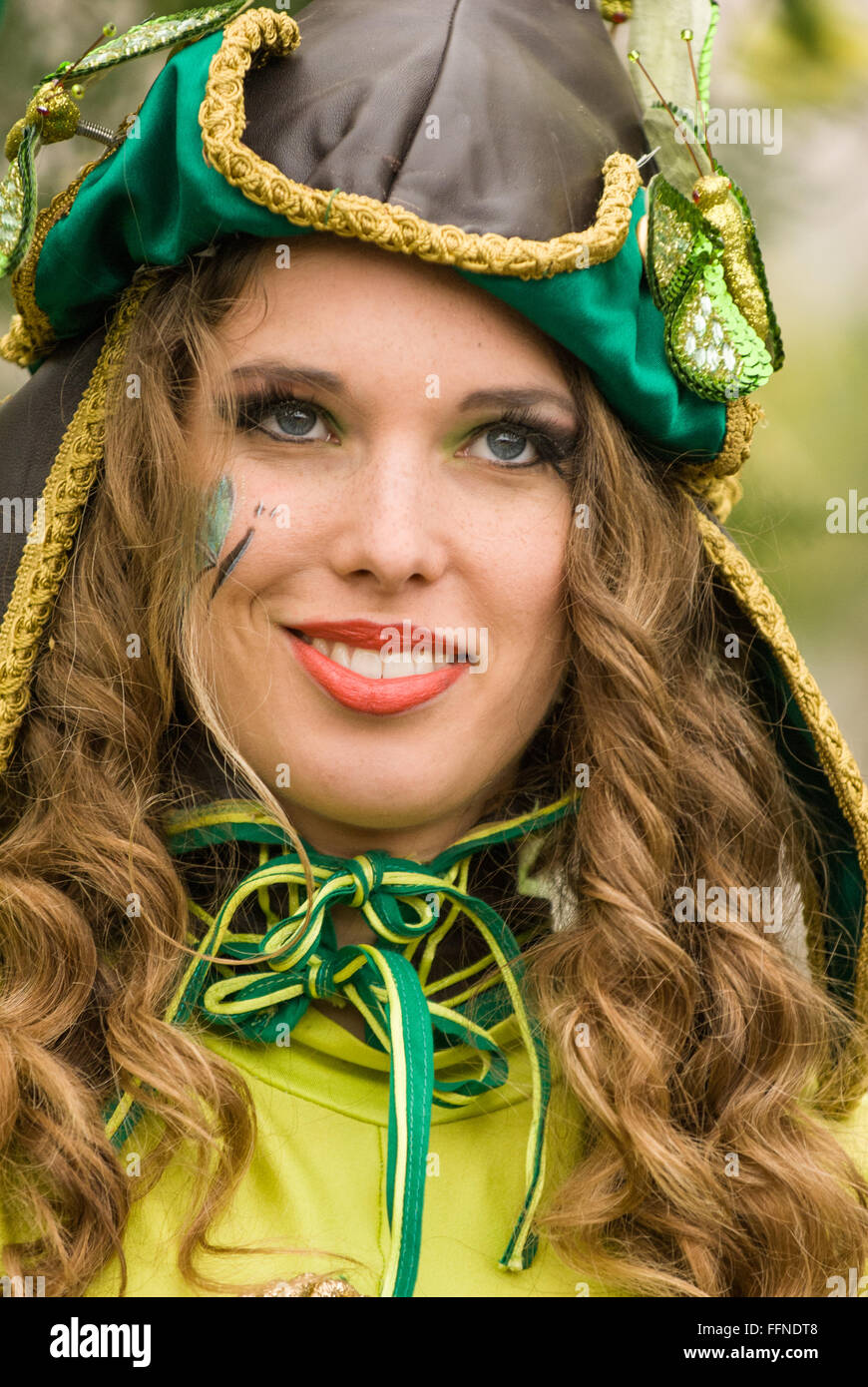 Performers dressed in elaborate colourful costumes taking part in the ...