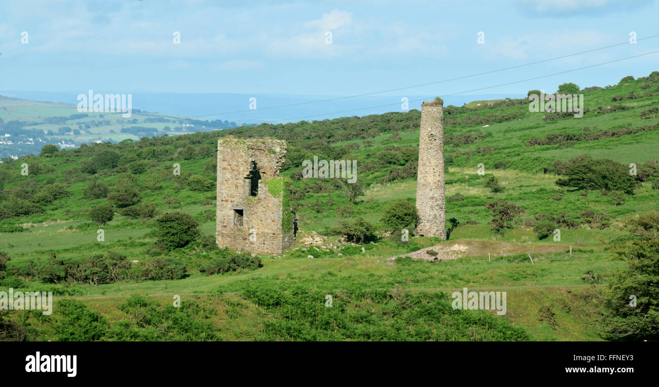 Old mine working buildings in Cornwall UK. These particular buildings ...