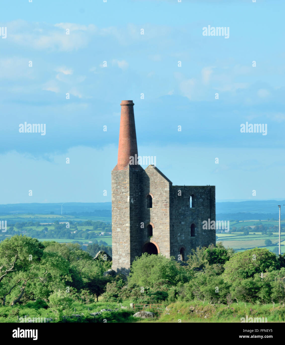 Old mine working buildings in Cornwall UK. These particular buildings ...