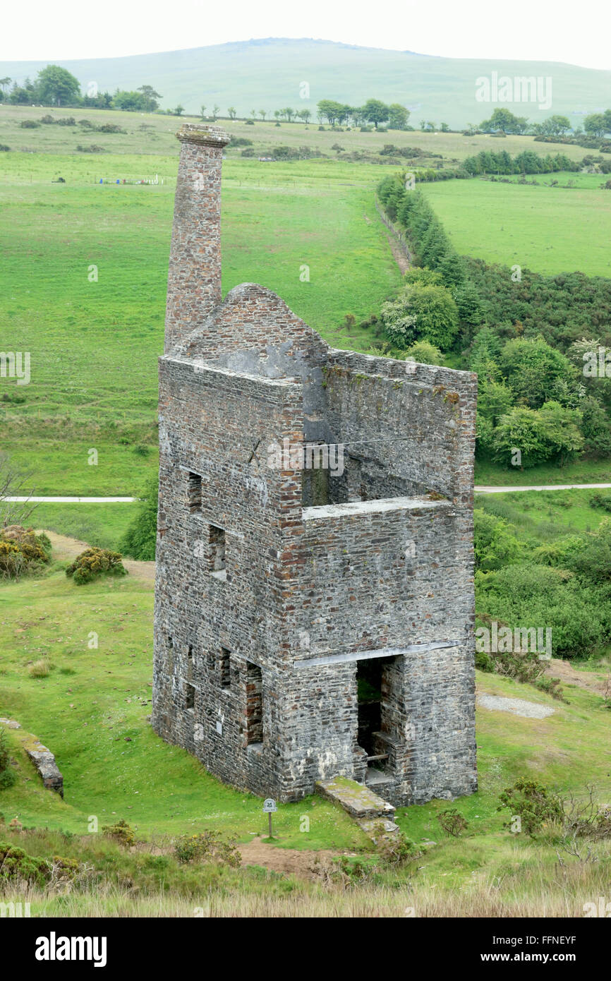 Mine working buildings in Devon UK. These particular buildings belong ...