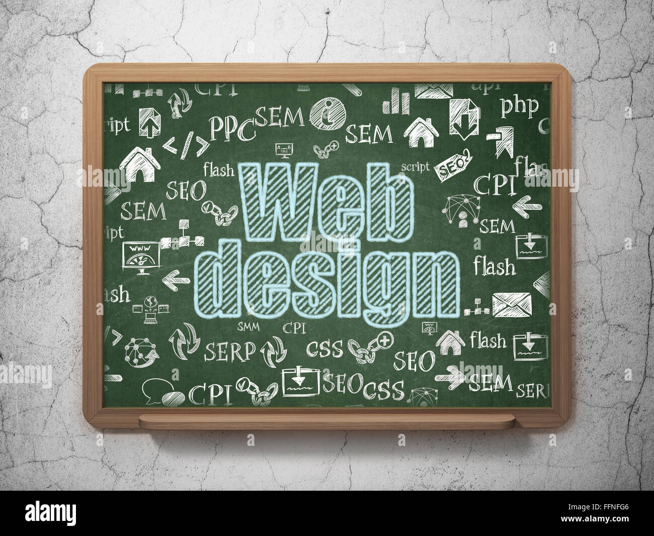 Web development concept: Web Design on School Board background Stock Photo - Alamy
