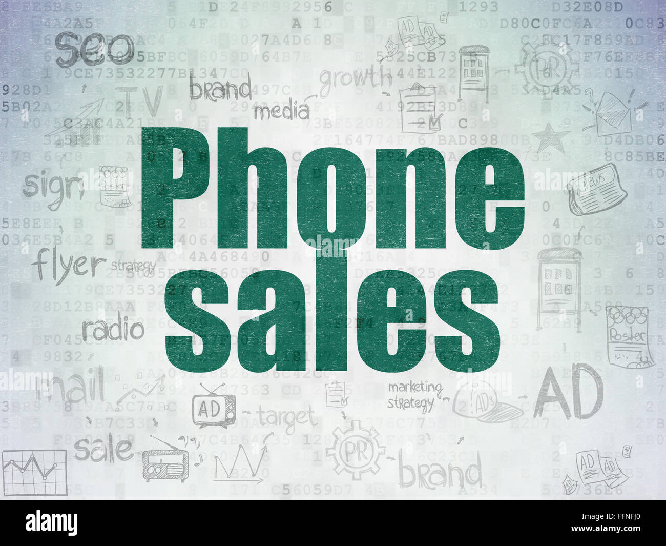 Advertising concept: Phone Sales on Digital Paper background Stock ...