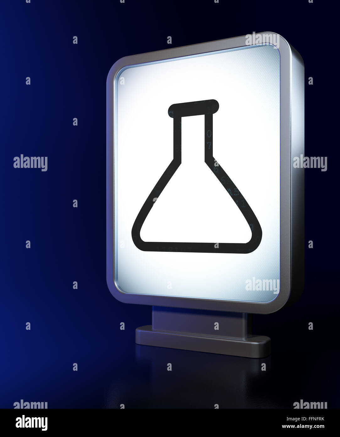Science concept: Flask on billboard background Stock Photo - Alamy