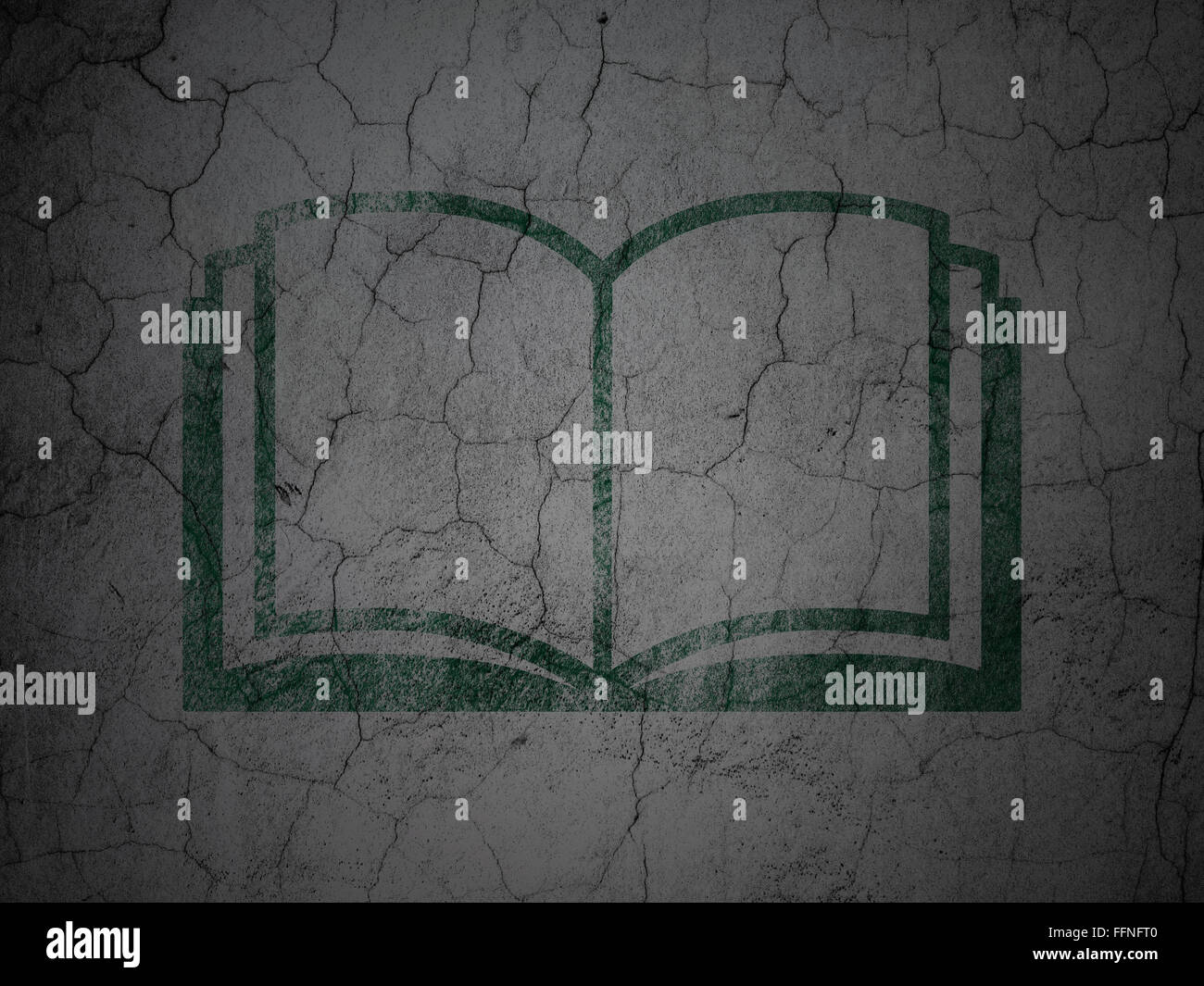 Science concept: Book on grunge wall background Stock Photo - Alamy