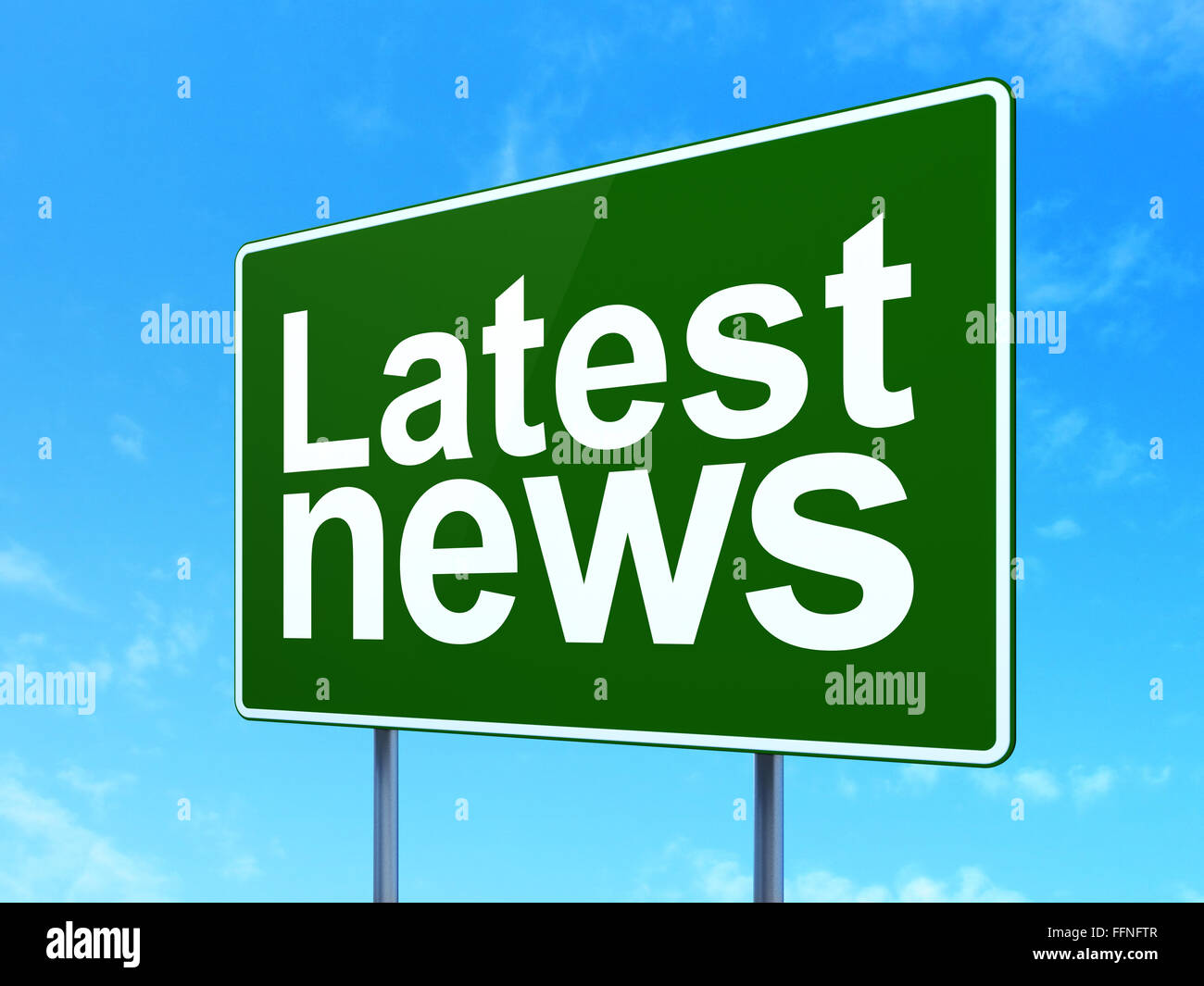 News concept: Latest News on road sign background Stock Photo - Alamy